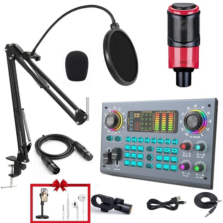 Bộ Mic hát live Takstar PC K320 + sound card C100 mới nhất có nguồn 48V ...
