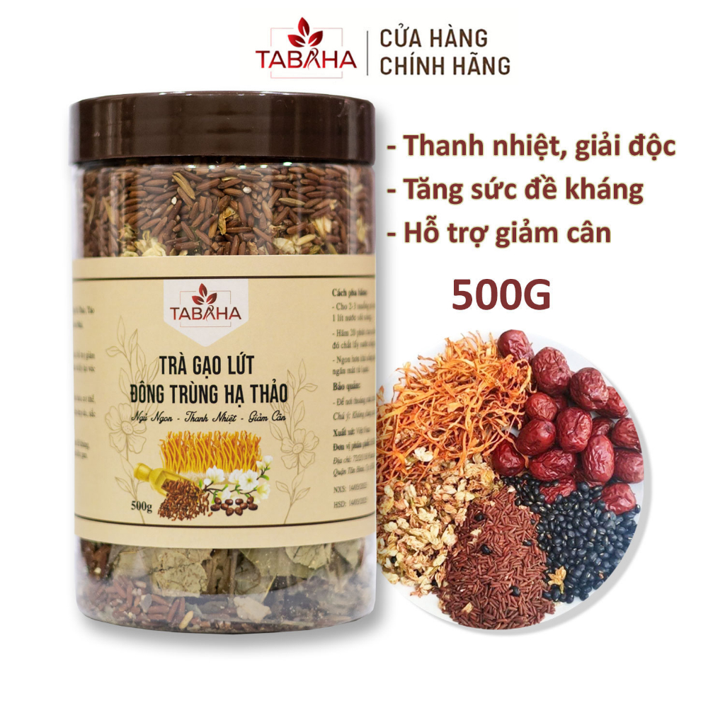 Trà Gạo Lứt Đông Trùng Hạ Thảo TABAHA 500g Giúp Thanh Nhiệt, Tăng Đề ...