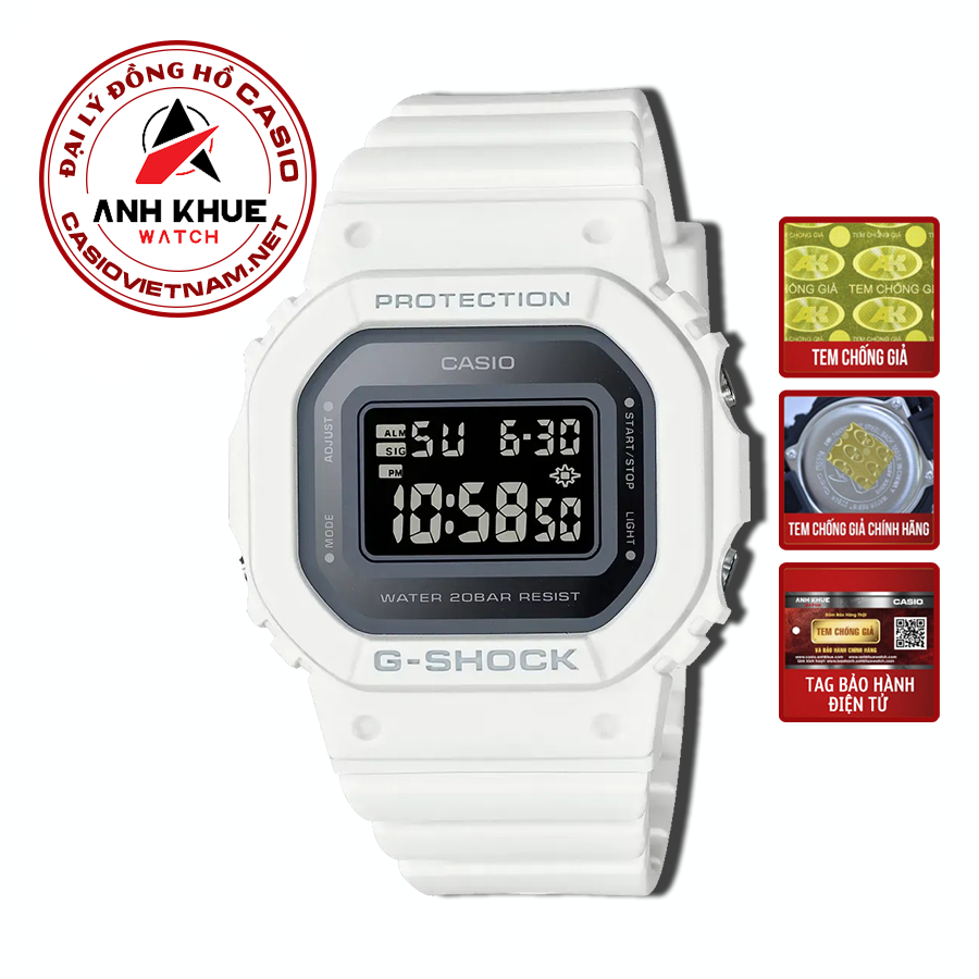 Đồng Hồ Casio Nữ GMD-S5600-7DR | G-Shock | Dây Nhựa Màu Trắng | Mặt ...