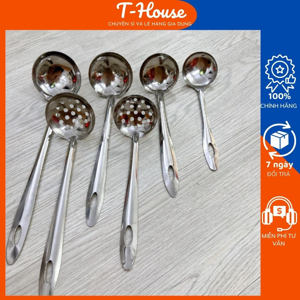 Vá canh cán dài - muôi múc canh inox cán dài tiện lợi nhà bếp nhiều ...