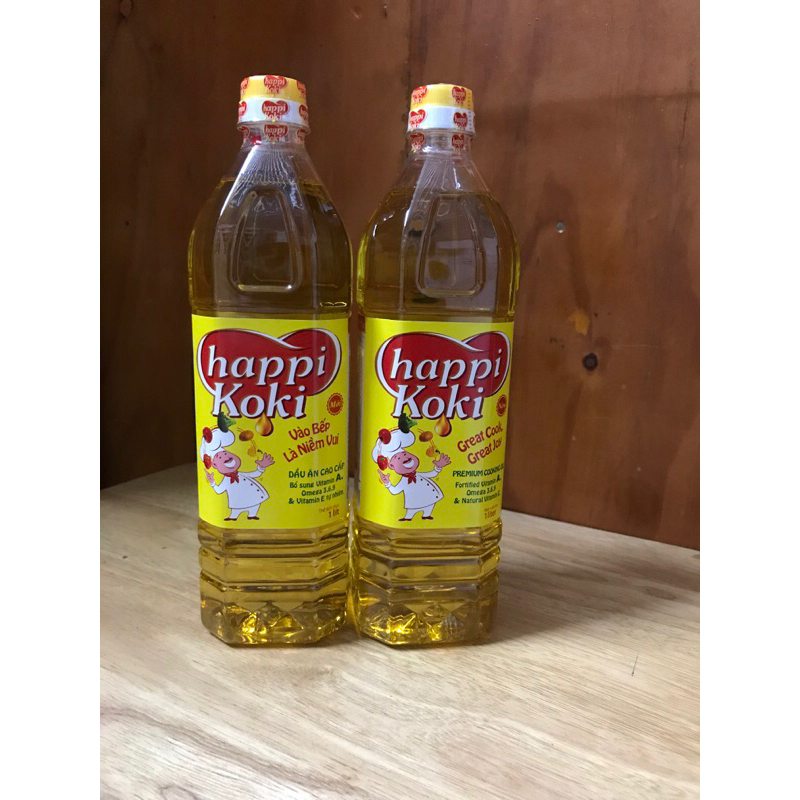 2 chai Dầu ăn happy koki loai 1lit | Shopee Việt Nam