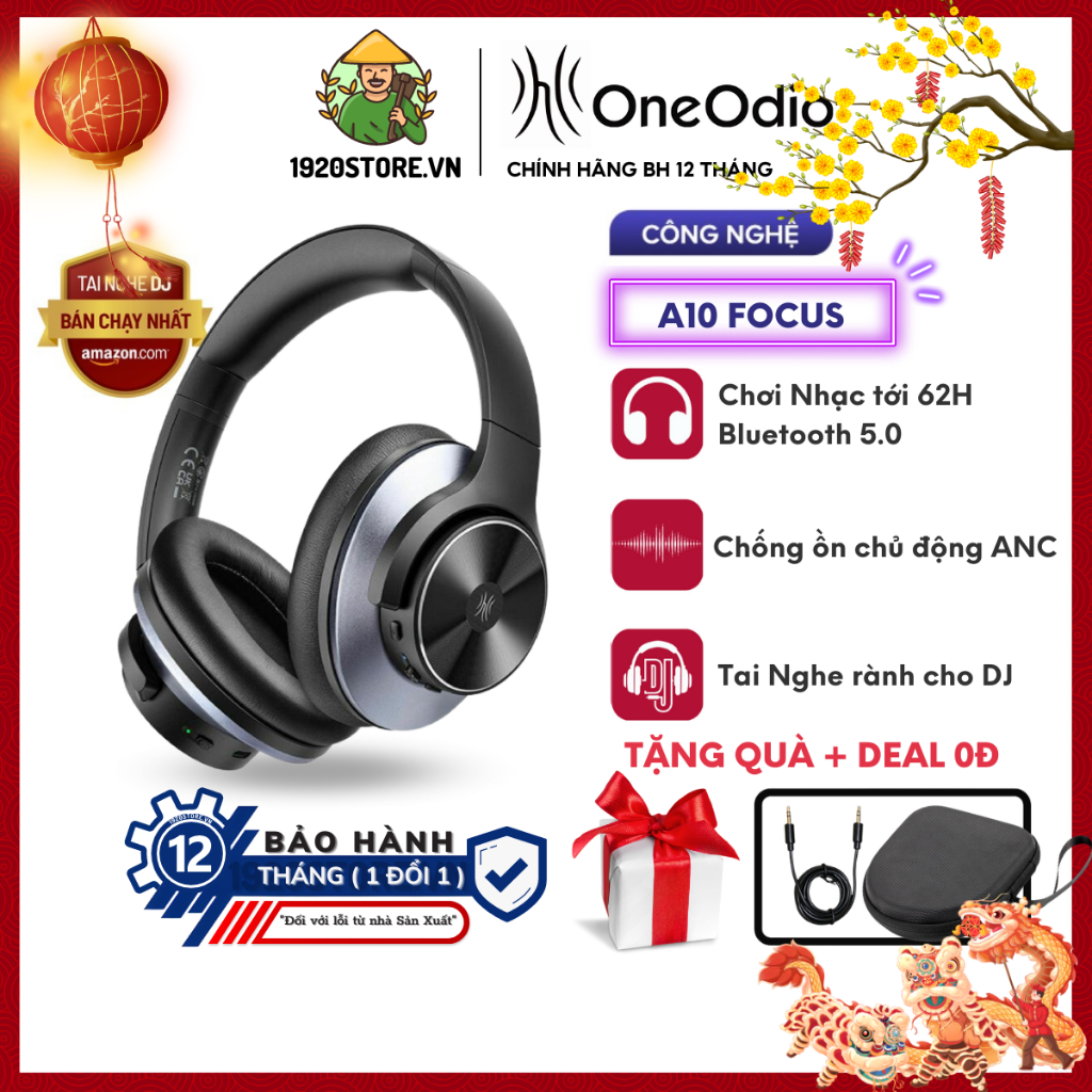 【Giao Hỏa Tốc】Tai Nghe Chụp Tai Headphone OneOdio A10 Focus, Chống Ồn ANC, Nghe Nhạc 62H - Chính ...