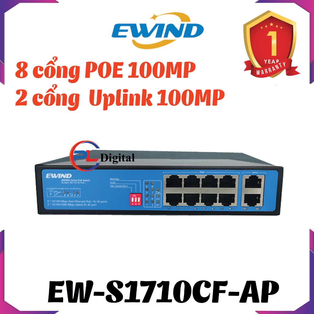 Switch POE EWIND EW-S1710CF-AP 8 POE + 2 Cổng Uplink - Hàng Chính Hãng ...