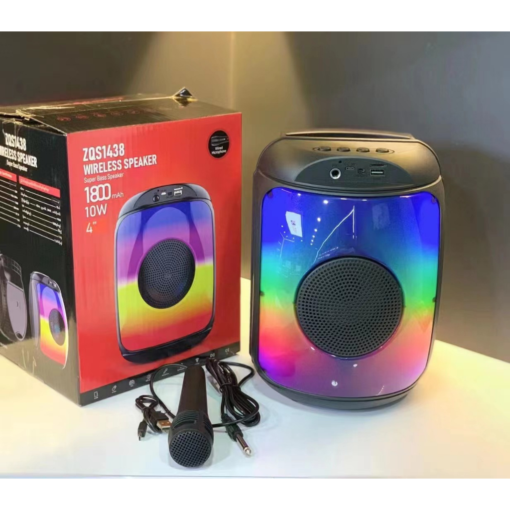 LOA BLUETOOTH ZQS1438 (10W) PIN 1800mAh KÈM MICRO Cao Cấp, Loa Nghe Nhạc Công Suất Lớn, Loa Bass ...
