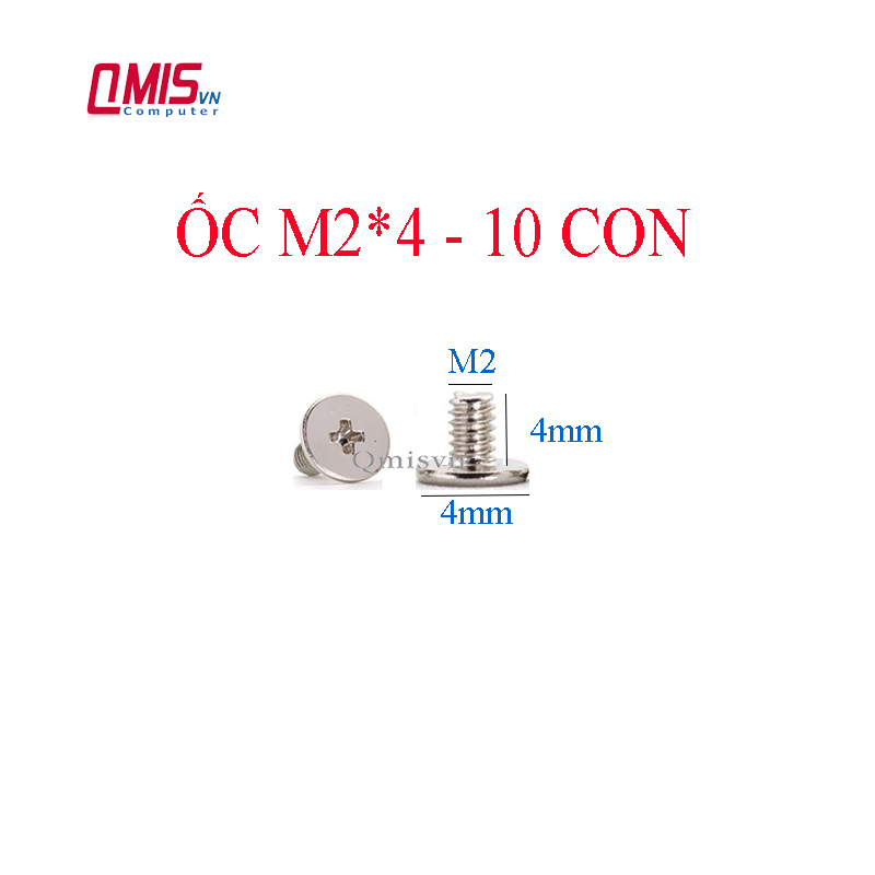 M2*4 - Ốc vít đáy laptop kim loại mạ Niken màu trắng dùng cho linh kiện ...