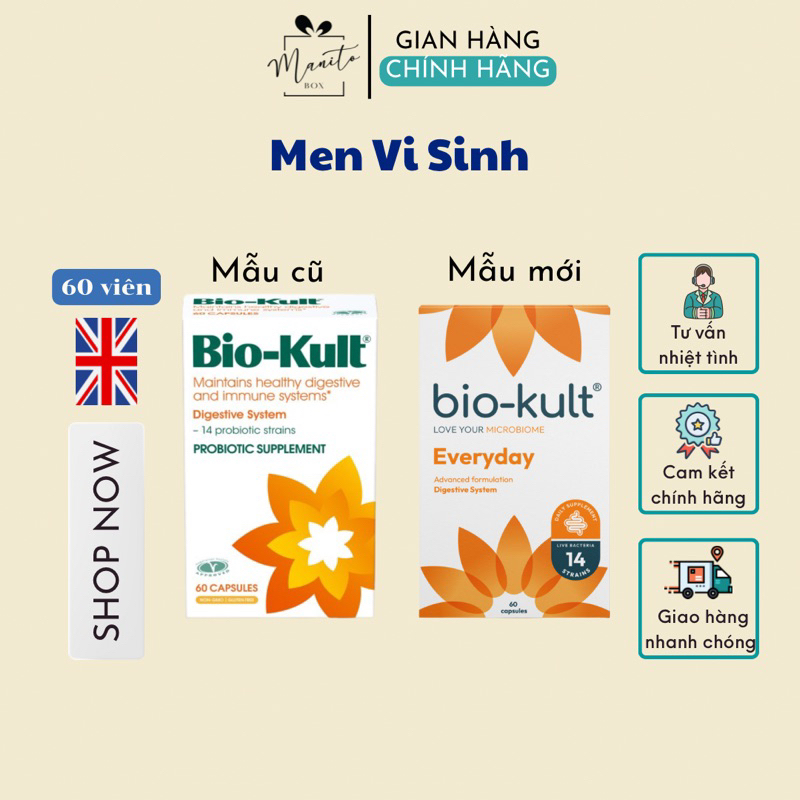 Men vi sinh Bio Kult giúp gia tăng lợi khuẩn hộp 60 viên mẫu mới ...