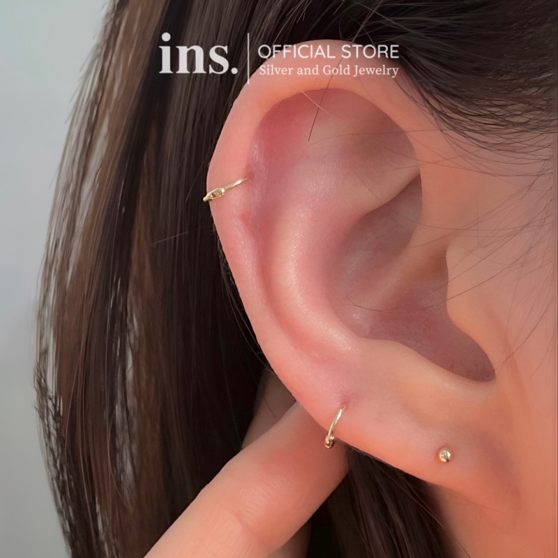 Khuyên tai bạc INS khoen tròn SLIM HOOP thiết kế mảnh / GIÁ 1 CHIẾC ...