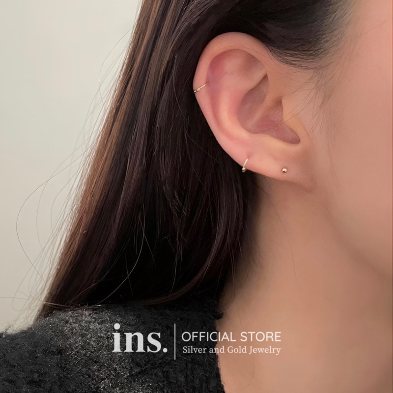 Khuyên tai bạc INS khoen tròn SLIM HOOP thiết kế mảnh / GIÁ 1 CHIẾC ...