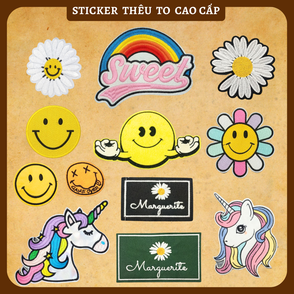 Sticker ủi áo - CÓ KEO ỦI - sticker vải làm miếng vá áo, phụ kiện trang ...