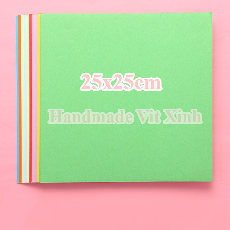 Giấy Origami tệp 100 tờ và 520 tờ | Giấy thủ công gấp hạc, hoa(10 màu ...