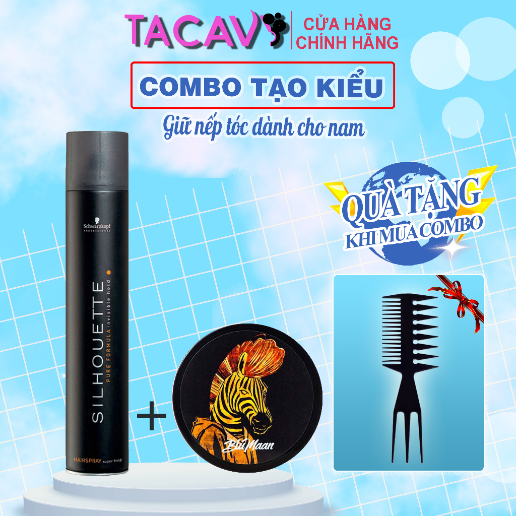 Combo Gôm Sáp SILHOUETTE + BLUMAAN CAVALIER HEAVY CLAY Tạo Kiểu, Giữ ...