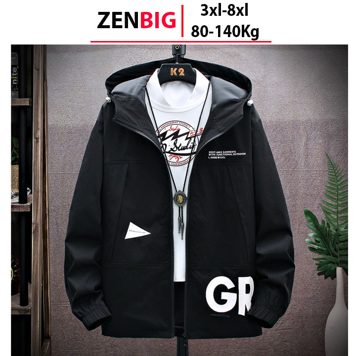 Áo khoác nam big size ZENBIG dành cho người mập người béo bụng to 3xl - 8xl, 80kg, 90kg, 100kg ...