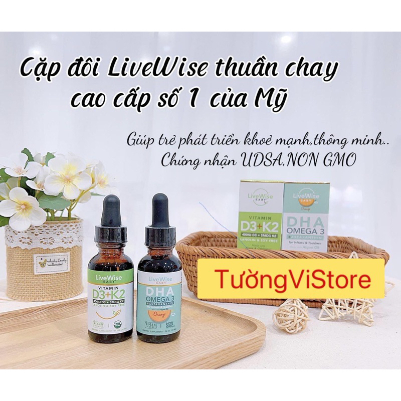 Chuẩn air -Bộ đôi vitamin D3k2 + DHA LiveWise cao cấp Mỹ | Shopee Việt Nam