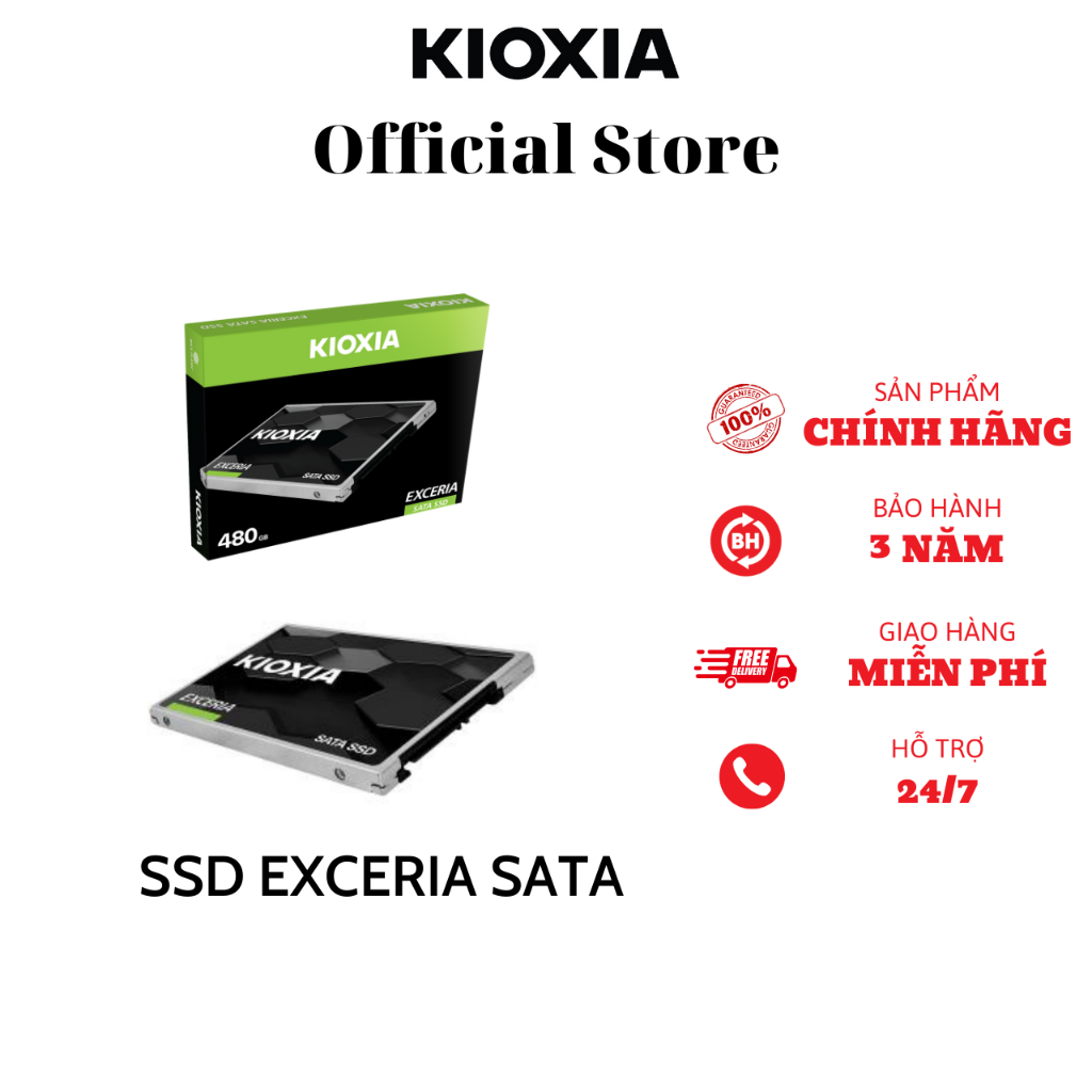 Ổ cứng SSD KIOXIA 2.5" SATA3 Dung Lượng 480Gb đọc 550mb/s, ghi 540 mb/s -Hàng Chính Hãng ...