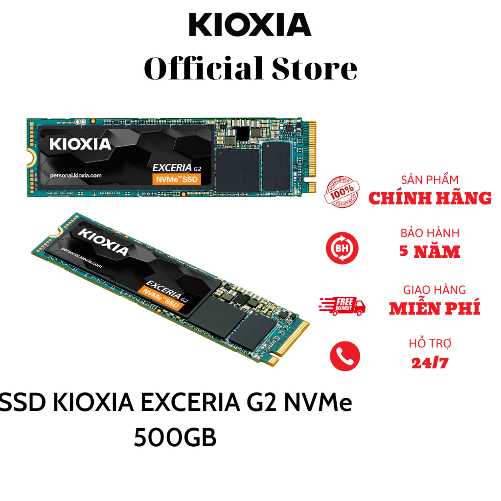 Ổ CỨNG SSD KIOXIA NVMe 500GB EXCERIA G2 NVMe R2100 W1700 wRAM ...