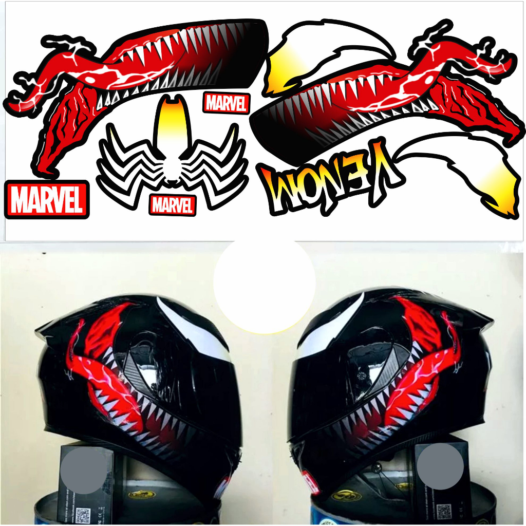 Tem dán mũ bảo hiểm fullface - VENOM - áp dụng nhiều màu - 48 | Shopee ...