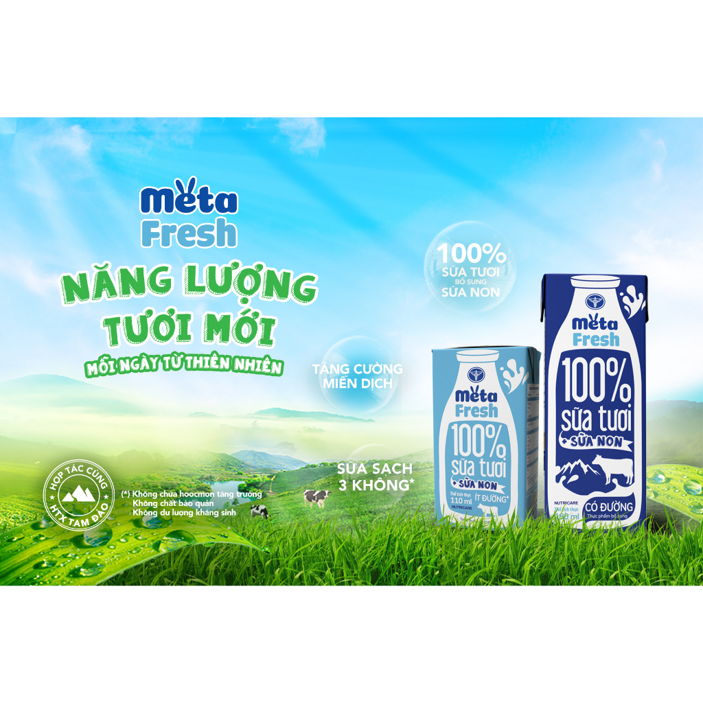[HSD T10-2025] COMBO 4 LỐC 16 Hộp ST Nutricare Meta Fresh Có Đường/ Ít Đường 110ml/ 180ml ...