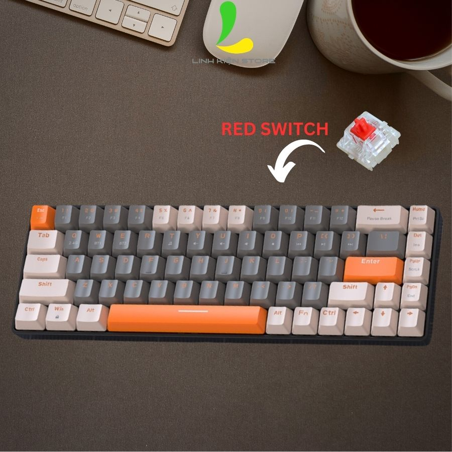 Bàn phím cơ ZIYOULANG K68 cao cấp - Phím cơ gaming 68 phím trục cơ kết nối bluetooth và USB ...