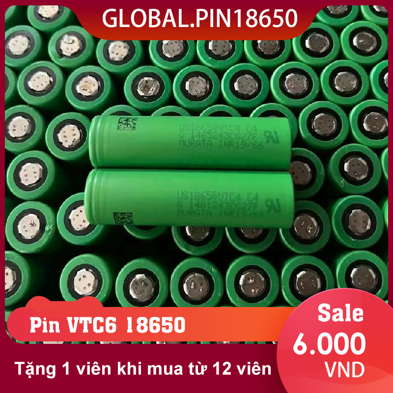 Pin18650 VTC6 3000mAh - 3.7v xả 30A [ Tặng 1 viên ] / Tháo khối ...