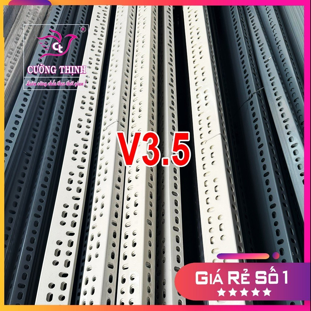 Thanh sắt V Lỗ Đa Năng V3x5cm -dài 200cm.Dầy 1.6mm. Thép V lỗ đa năng. Sắt Lắp Ghép Kệ V Lỗ ...