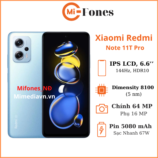 Điện thoại Redmi Note 11T Pro Nguyên Seal cấu hình chip MediaTek Dimensity 8100,mifones | Shopee ...