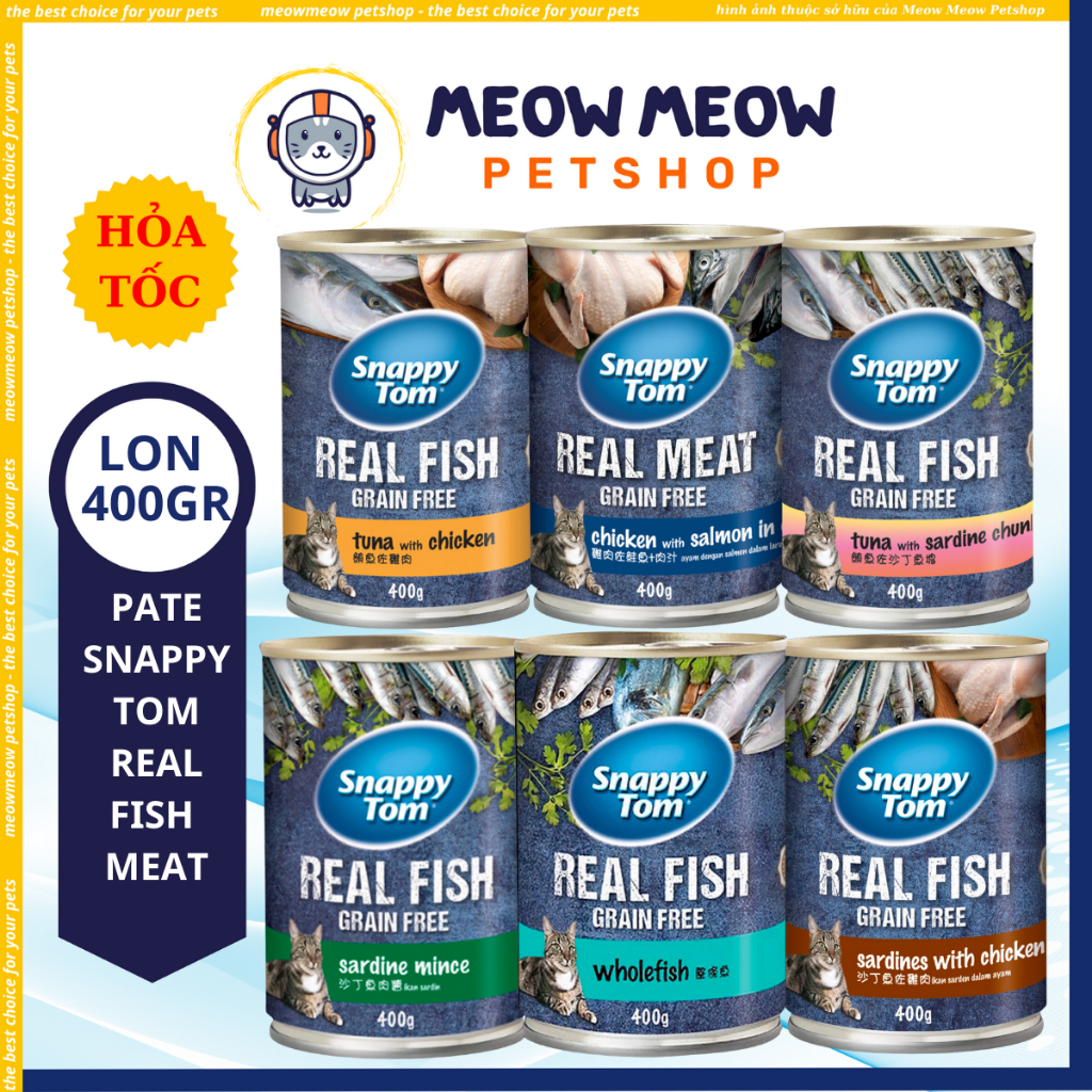Pate cho mèo Snappy Tom | Lon 400GR | Pate Snappy Tom, Thức ăn dinh dưỡng cho mèo. | Shopee Việt Nam
