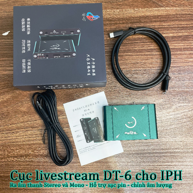 Cục dây livestream PK 2 chiều DT6 hỗ trợ âm thanh Stereo và mono tích ...