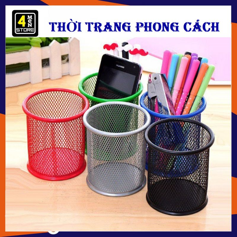 Hộp / Giỏ Đựng Bút Lưới Sắt Để Bàn - Ống Cắm Bút Kim Loại , Đựng Đồ Văn ...