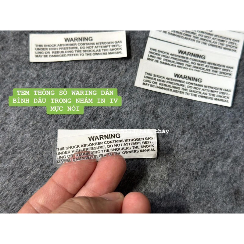 [ 1 MIẾNG ] TEM WARING TRẮNG TRONG NHÁM IN UV MỰC NỔI DÁN BÌNH DẦU VÀ ...