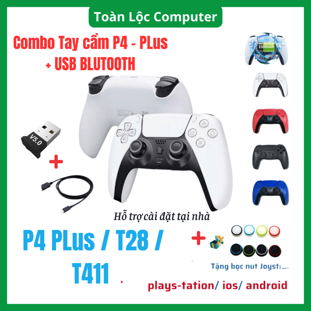 Combo tay cầm chơi game T28 T411 T37 TS101 và usb không dây Bluetooth ...