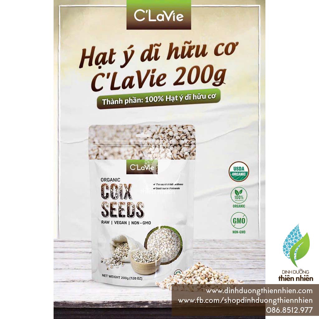 [200g] Hạt Ý Dĩ Hữu Cơ C'Lavie Organic Coix Seeds, 200g | Shopee Việt Nam