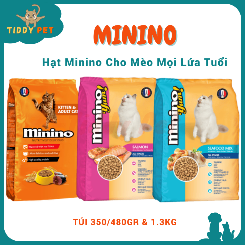 Thức ăn hạt MININO cho mèo mọi lứa tuổi - Tiddy Pet Shop | Shopee Việt Nam