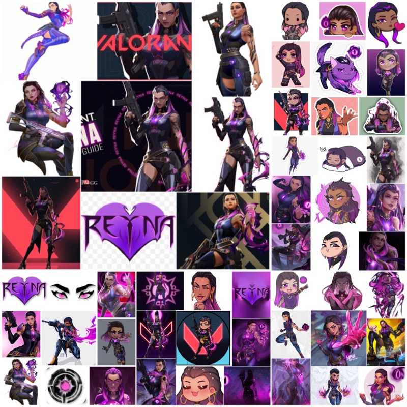 Sticker Reyna valorant 60 ảnh ép lụa khác nhau / Hình dán Reyna Game ...