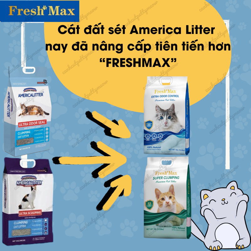 CÁT CHO MÈO FRESHMAX (AMERICA LITTER) - SIÊU VÓN VÀ SIÊU KHỬ | Shopee ...