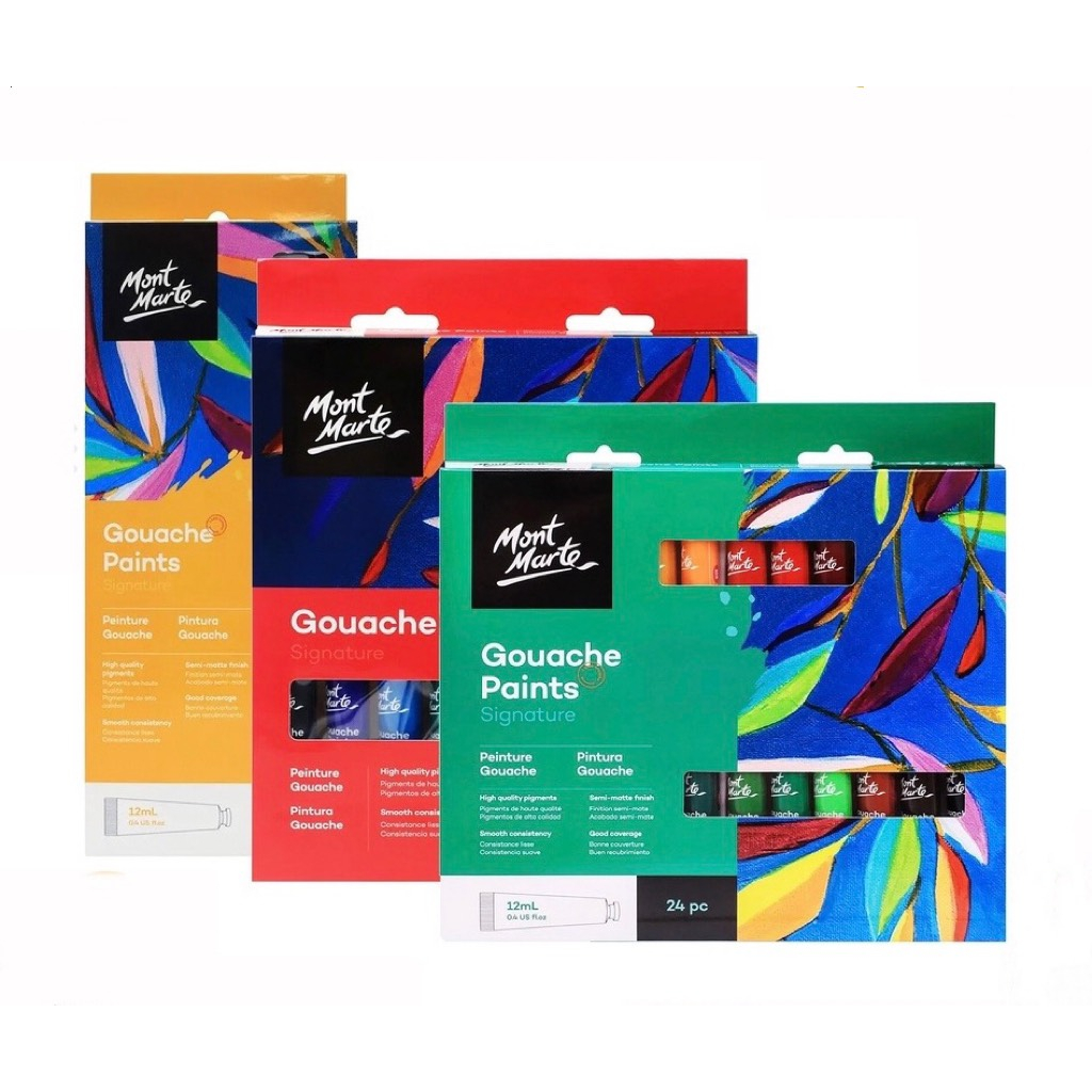 Bộ Màu Gouache Mont Marte 12/18/24 Màu x 12ml - Gouache Paints ...