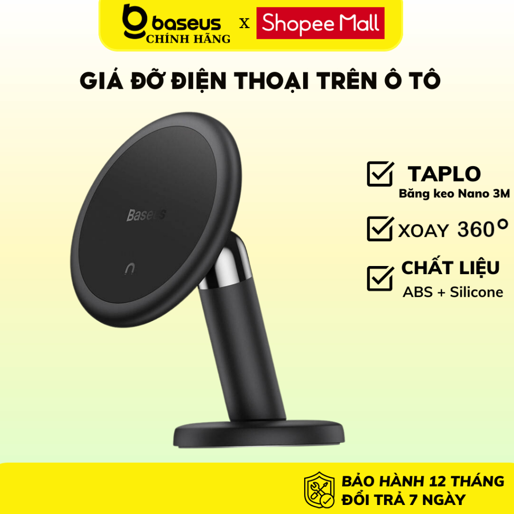 Giá đỡ điện thoại từ tính trên Taplo ô tô Baseus C01 Magnetic lực hút mạnh cho ip samsung oppo ...