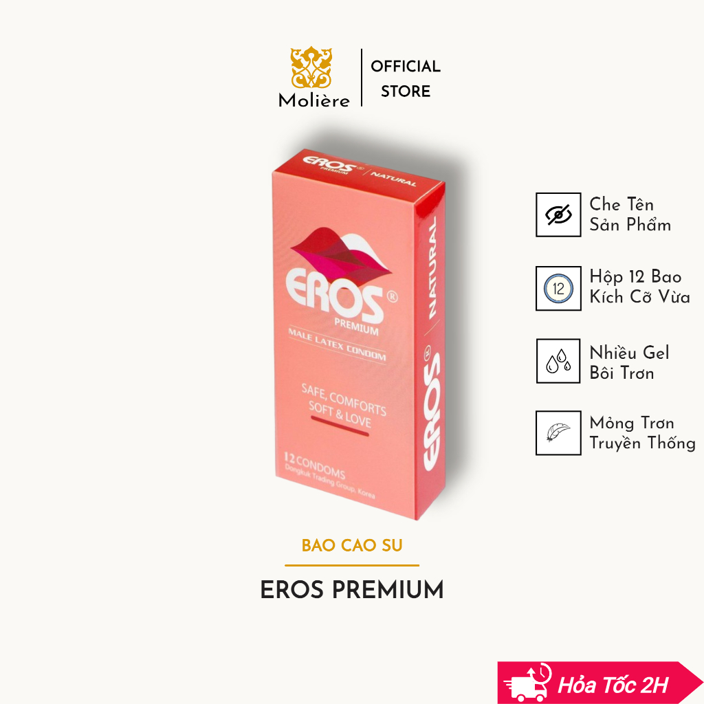 Bao cao su siêu mỏng trơn EROS PREMIUM, hộp 12 bcs | Shopee Việt Nam