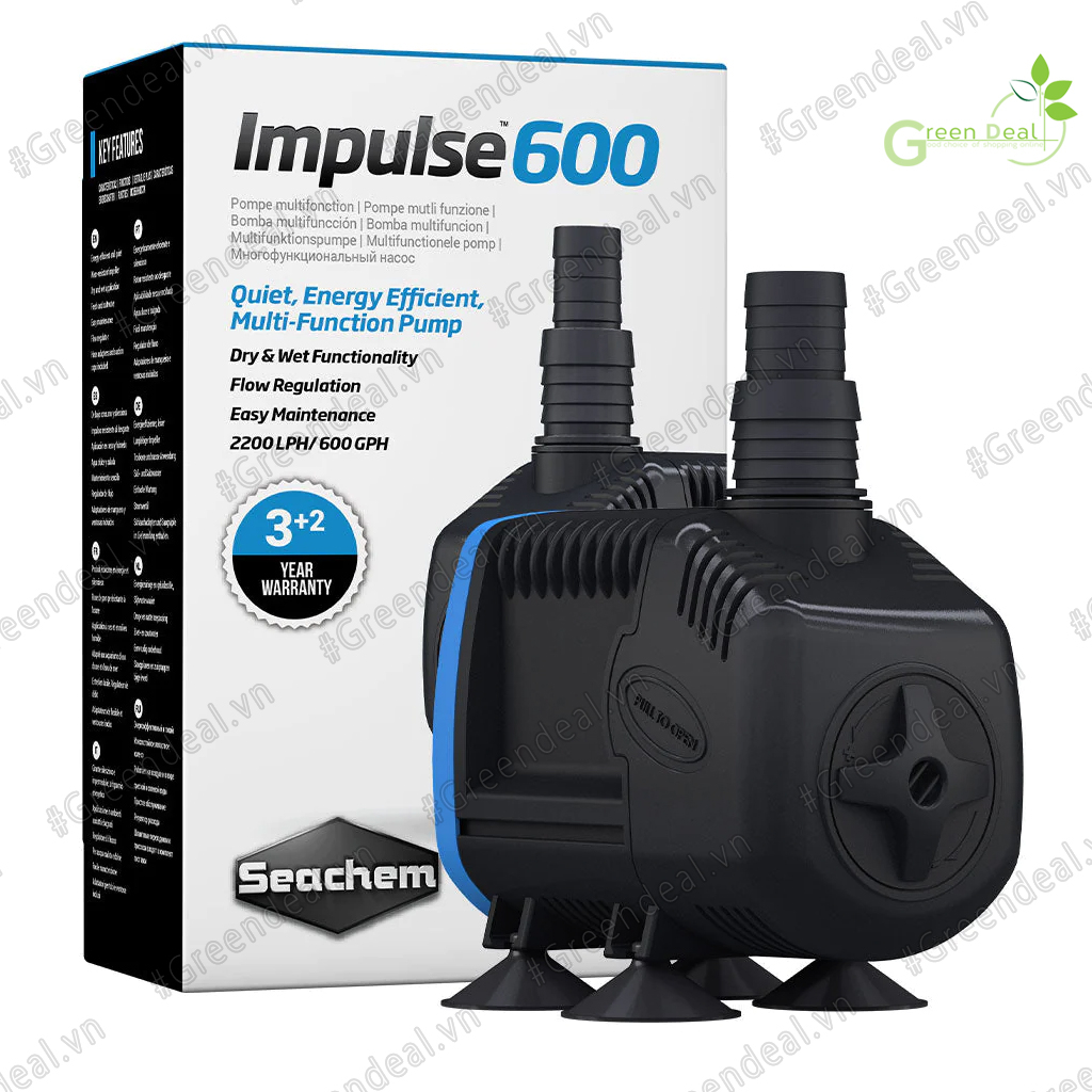 [BH 03 năm] SEACHEM - Impulse 600 | Máy bơm nước cho hồ cá cảnh thủy sinh, hòn non bộ, tiểu cảnh ...