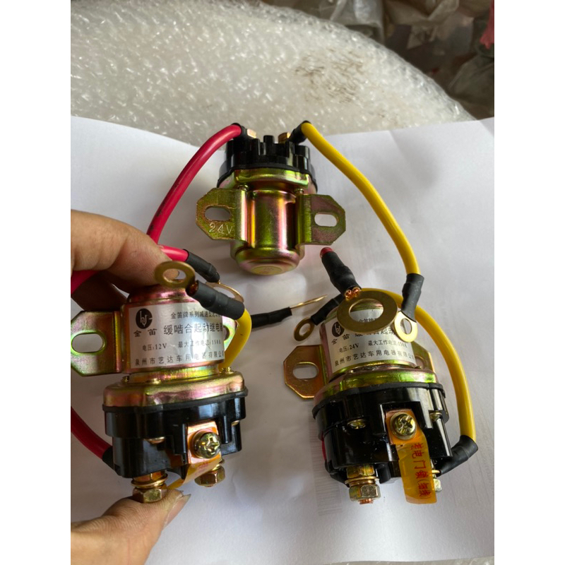 Rơ le phụ đề ô tô, máy 12v 24v 150a loại vàng tiếp điểm bằng đồng cao cấp bảo vệ đề cho ô tô ...