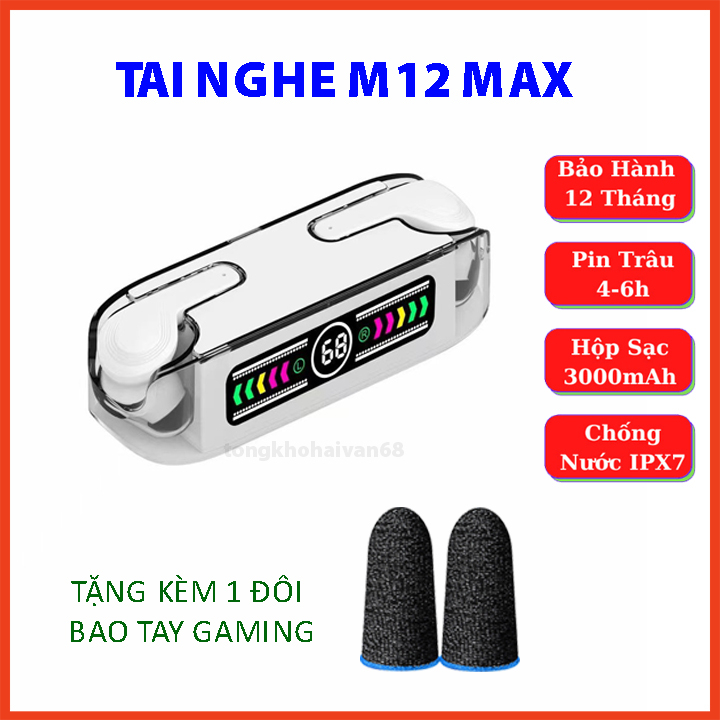 Tai Nghe Gaming M12 Max Bluetooth Không Dây, Giảm Tiếng ồn,Âm Thanh ...