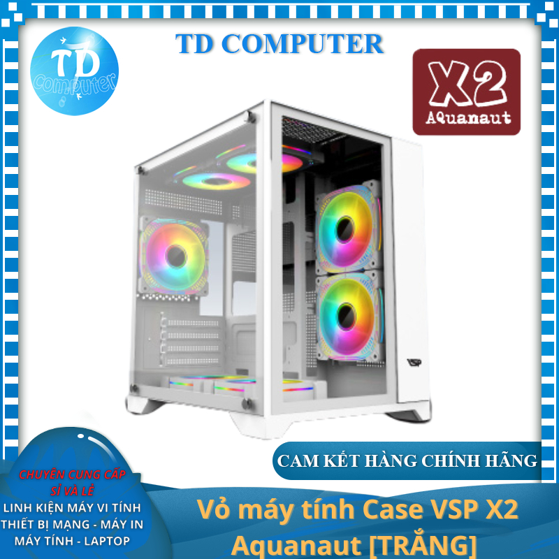 Vỏ máy tính Case VSP X2 Aquanaut [TRẮNG] không Fan Kính cường lực 2 mặt (M-ATX,I-ATX) - Hàng ...