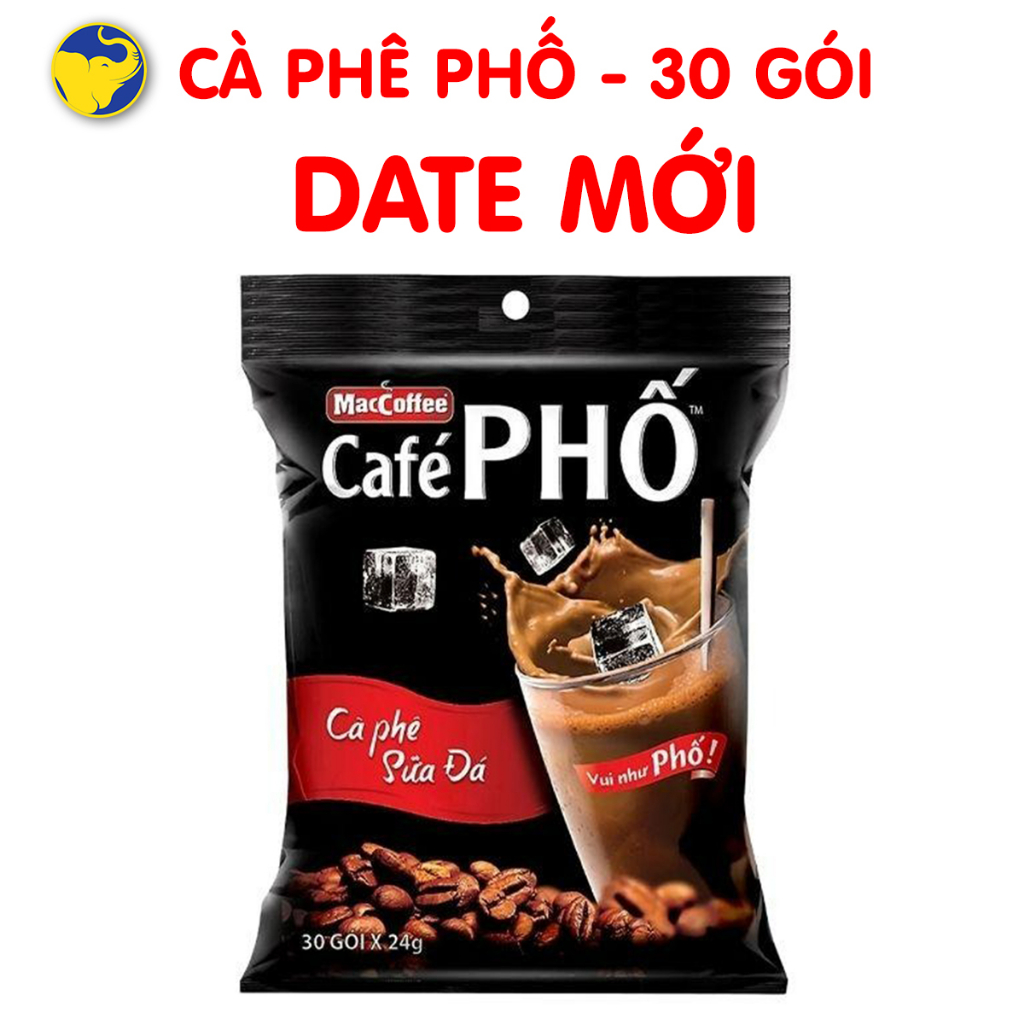Cà phê sữa đá MacCoffee Café Phố 720g (30 gói) - Date mới | Shopee Việt Nam