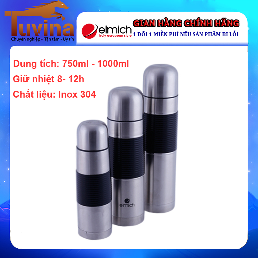Bình giữ nhiệt inox 304 ELMICH EL5202, EL5203 dung tích 750ml, 1000ml - Hàng chính hãng | Shopee ...