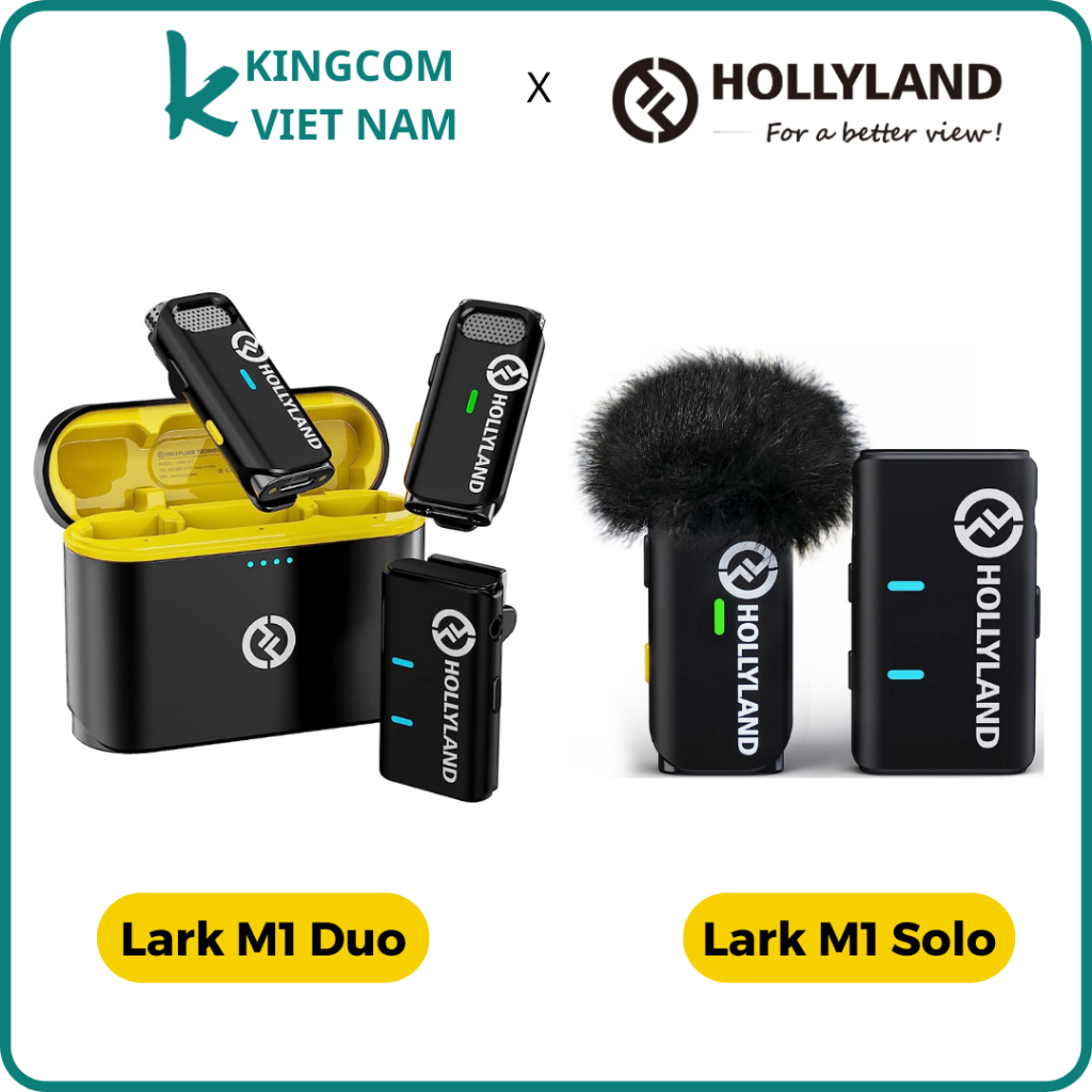 HOLLYLAND LARK M1 SOLO / LARK M1 DUO - Mic Thu Âm Không Dây 2.4Ghz ...