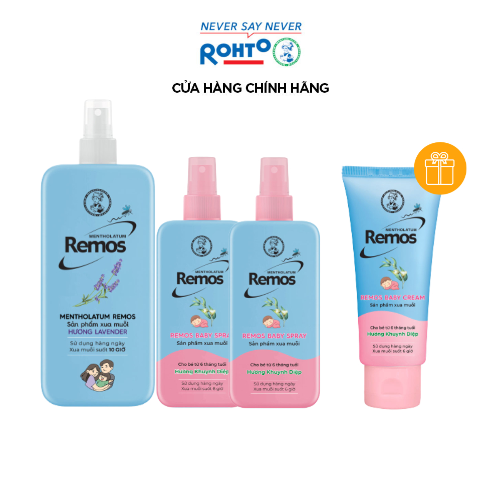 [VB] Bộ 3 xịt chống muỗi Remos:1 Xịt hương Lavender 150ml+2 Xịt Baby ...