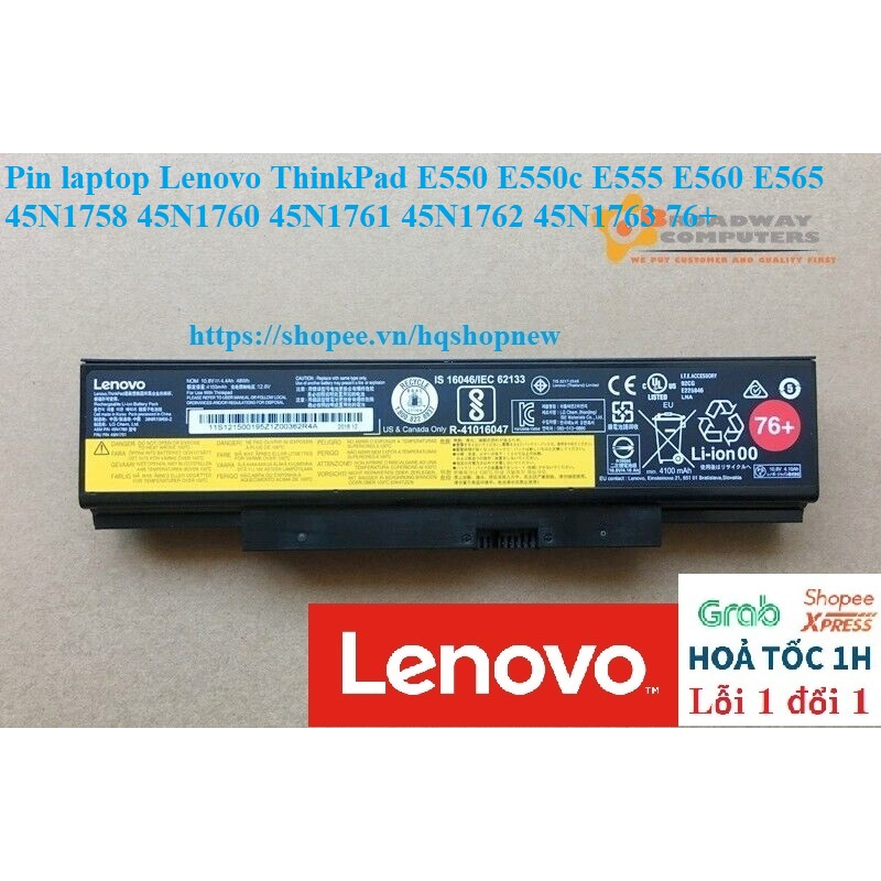 ⚡️[Pin zin] Pin laptop Lenovo ThinkPad E550 E550c E555 E560 E565 45N1758 45N1760 45N1761 45N1762 ...
