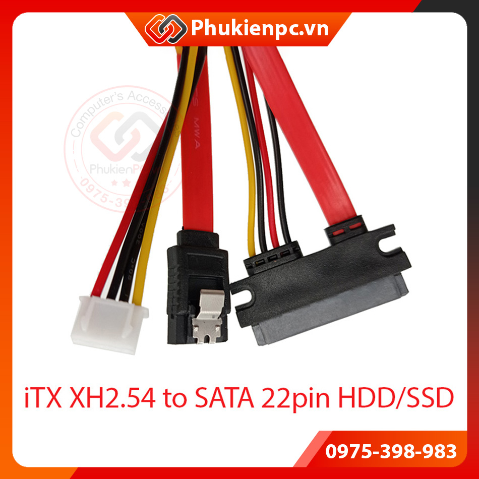 Cáp nguồn iTX XH2.54 sang SATA 22pin ổ cứng HDD SSD cho mainboard iTX ...