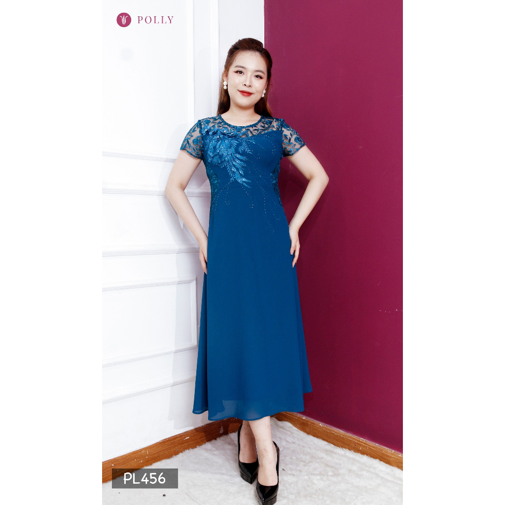 Đầm Dự Tiệc Sang Trọng cho mẹ POLLY PL456 Đầm Xòe Trung Niên Size Lớn ...