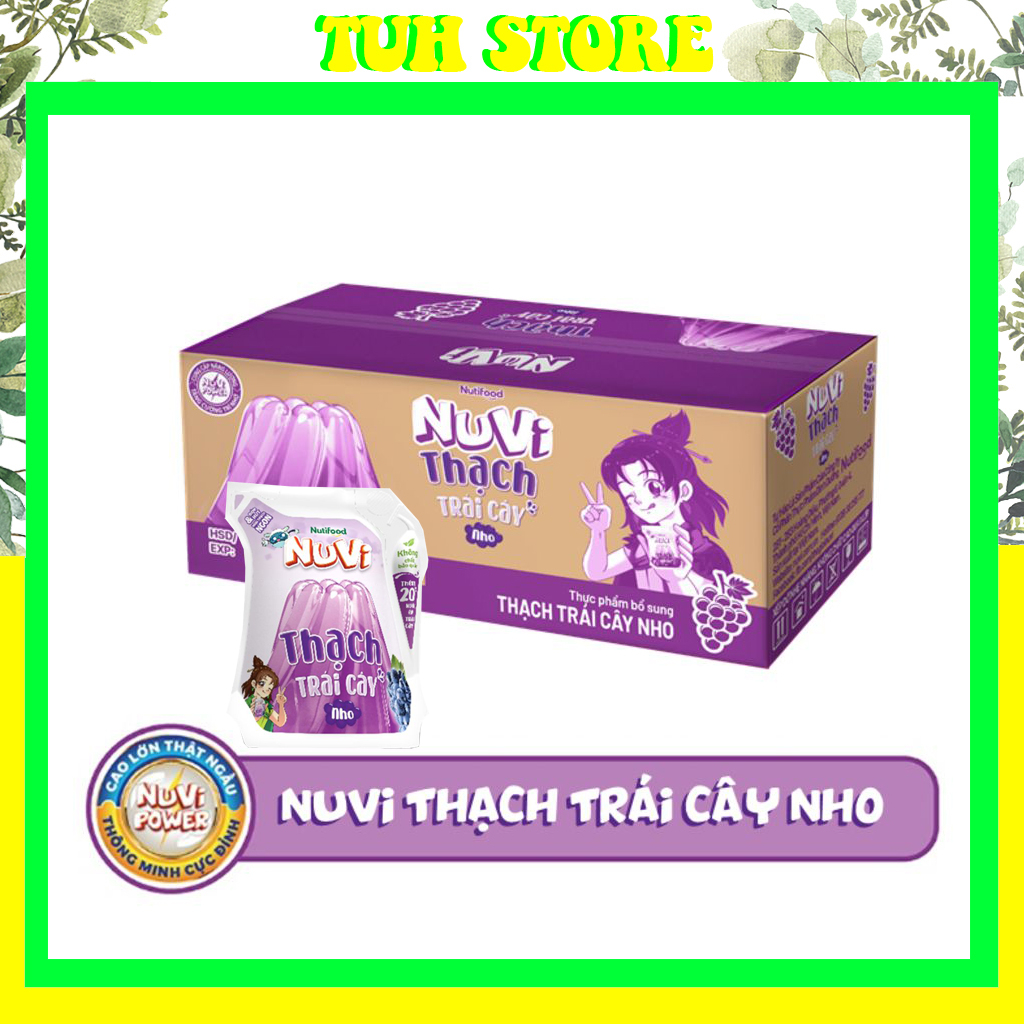 Thùng 24 Túi Nuvi Thạch Trái Cây Nho, Nuvi Thạch Nho Túi 110ml-TUH | Shopee Việt Nam