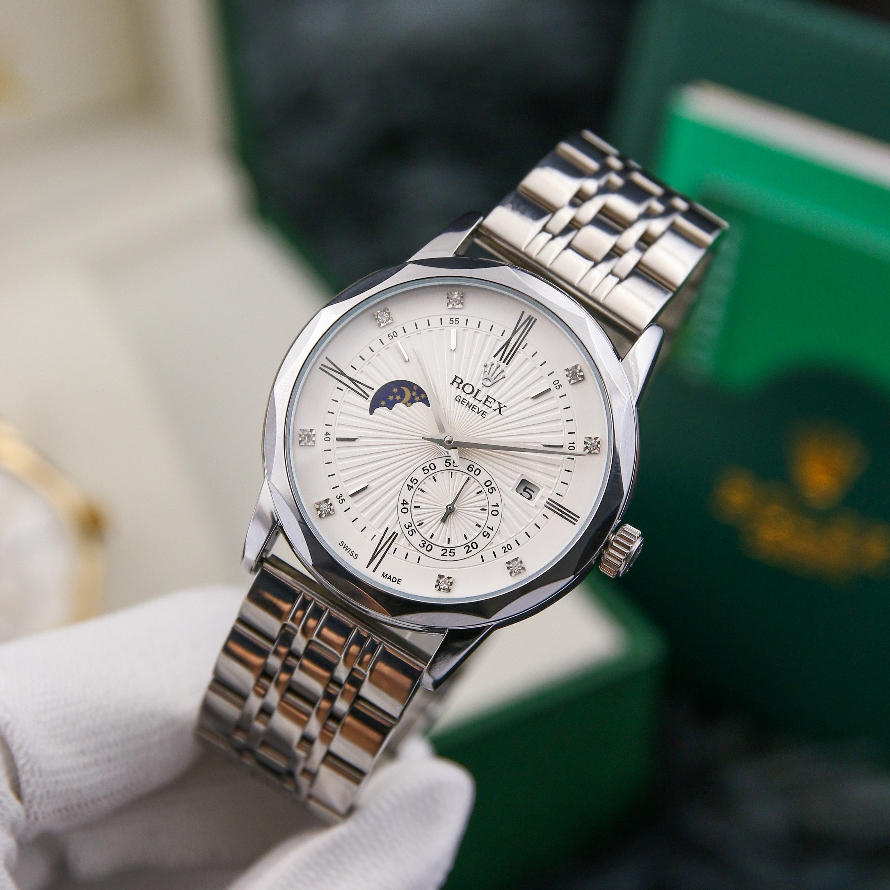 Đồng Hồ Cơ Nam ROLEX Dây Thép Không Gỉ , Mặt Sun Moon | Shopee Việt Nam